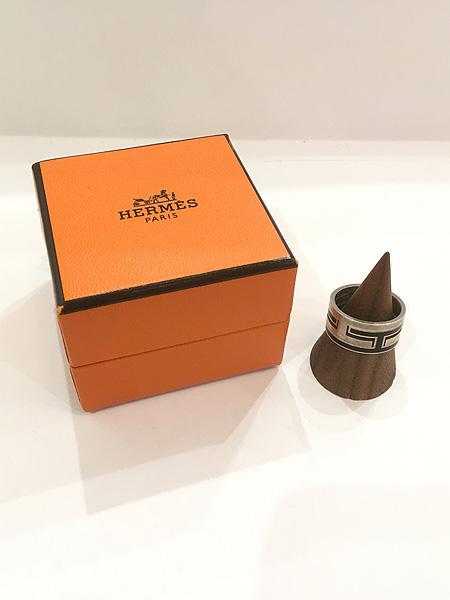 雑貨 古着 France製 Hermes Move H ムーブアッシュ リング 指輪 シルバー925 ブラック 11号