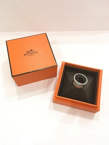 雑貨 古着 Hermes Move H ムーブアッシュ リング 指輪 シルバー925 ブルー 11号