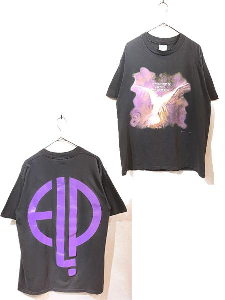 古着 90s USA製 ELP Emerson Lake & Palmer プログレ ロック バンド Tシャツ L