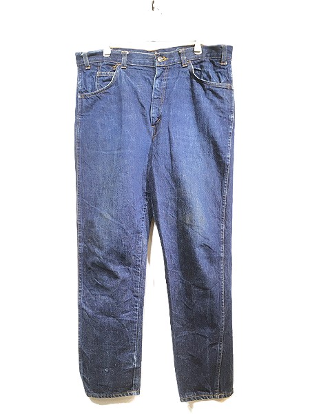 古着 60s Levi's 606 「Big E」 濃紺 インディゴ デニム スキニー パンツ ジーンズ W35 L28