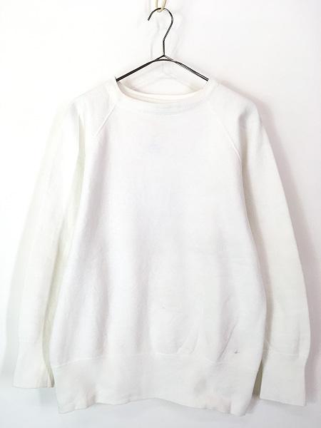 古着 60s Mayo Spruce 無地 プレーン 長リブ ラグラン ヴィンテージ スウェット トレーナー ホワイト M