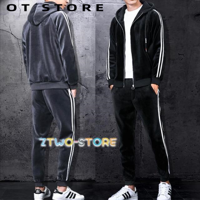 ジャージ メンズ 上下 秋冬 セットアップ スウェット パーカー ロングパンツ 長ズボン 暖かい 防寒 スポーツ カジュアル おしゃれ 通学 通勤 上下セット