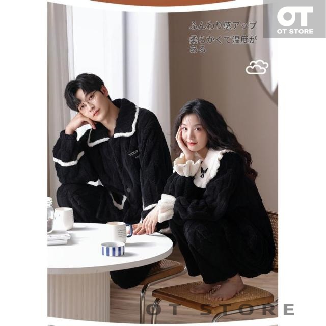 ペア パジャマ 冬 もこもこ 男女2着 セット カップル ペア ルームウェア 上下 セット ペア パジャマ カップル パジャマ 秋冬 ペア 結婚祝い プレゼント ペアパジ