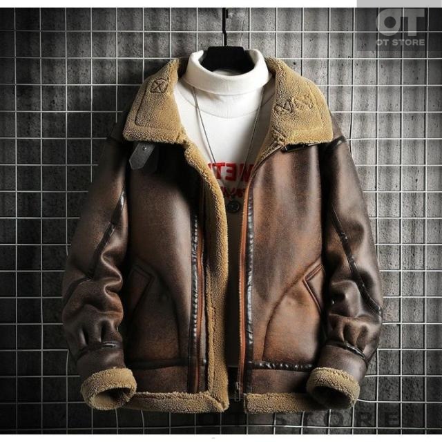 ムートンジャケット メンズ ムートンコート ジャケット ブルゾン コート 裏起毛 裏ボア 厚手ジャケット あったか 防寒 防風 大きいサイズ 厚手