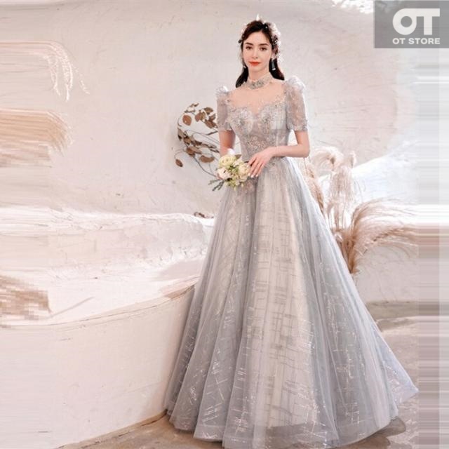 演奏会用ドレス 演奏会 半袖 ロングドレス スカート ピアノ 発表会 大きいサイズ ドレス 大人 結婚式 パーティードレス カラードレス ステージ衣装 ワンピース 舞台衣装 コンサート花嫁 披露宴 二