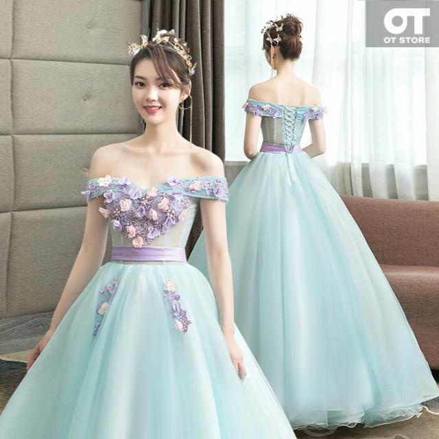 カラードレス 演奏会 ロングドレス 演奏会用ドレス ウエディングドレス 二次会 結婚式 ピアノ 発表会 大きいサイズ パーティードレス 披露宴 コンサート花嫁