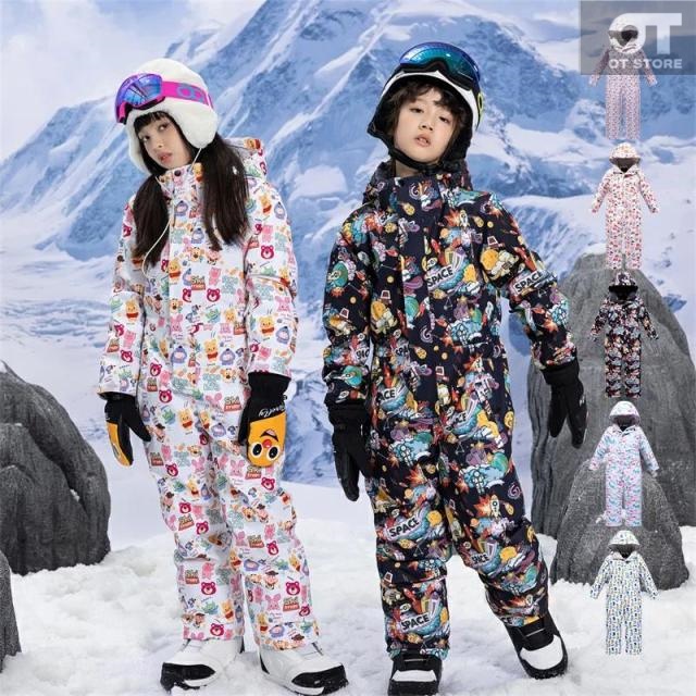 新商品の発売スキーウェア オールインワン 可愛い キッズ つなぎ ワンピース ウエア スノーボードウェア ボードウェア 雪遊び スノーウェア スノボーウェア キッズ 防水 防寒