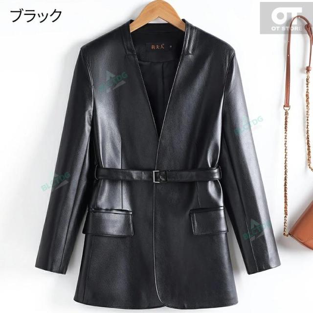 革ジャン レディース 羊革 本革 レザージャケット 本革ジャケット ラムレザー ライチ柄 フライトジャケット ライダースジャケット コート 革ジャン ブルゾン