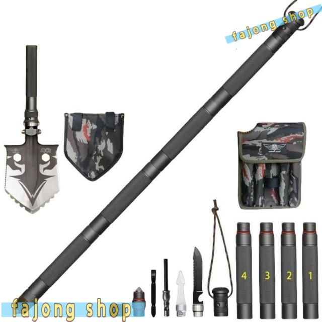 アルミ合金トレッキングポール、伸縮式ステッキ、多機能護身棒、登山折りたたみタクティカルステッキ、N機能を備えた荒野サバイバルツール、高強度、錆びない
