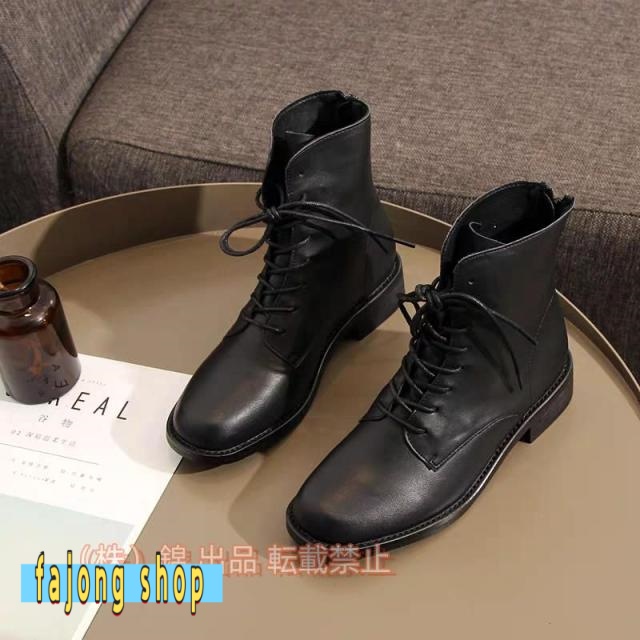 ブーツレディース疲れない靴レースアップショートブーツ編み上げブーツ錦袴ブーツ編み上げレースアップブーツ足が痛くならない歩きやすいローヒール