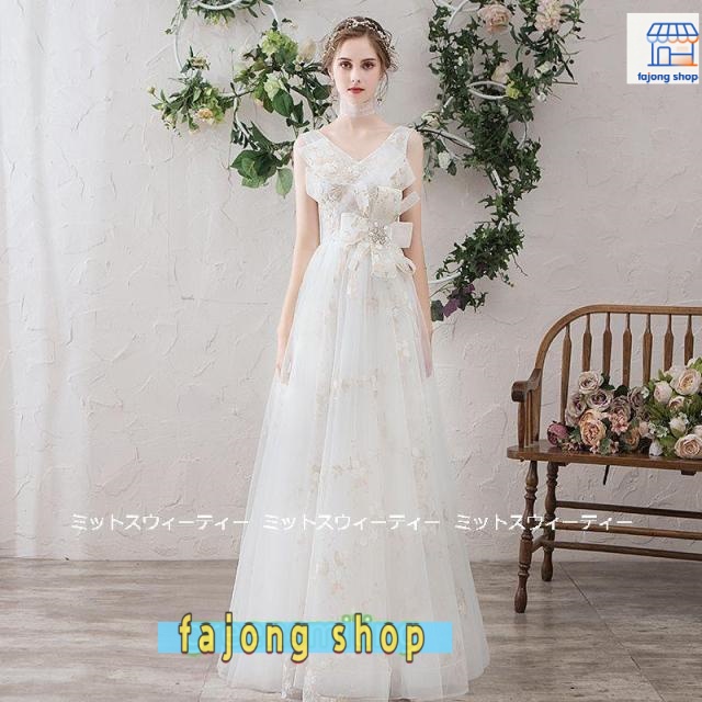 ウェディングドレス 花嫁 二次会 ウエディングドレス Aラインドレス 結婚式 前撮り 披露宴 レース チュール ノースリーブ 白 ホワイト 編み上げ セミオーダー