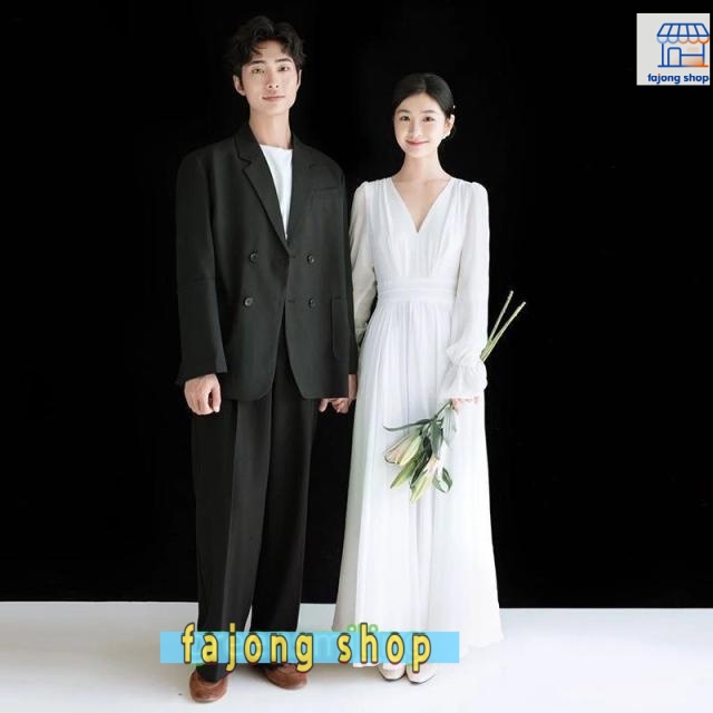 ウェディングドレス ウエディングドレス 二次会 結婚式 前撮り ブライダル ロングドレス 花嫁 スレンダードレス スレンダーライン 白 長袖 Vネック ファスナー