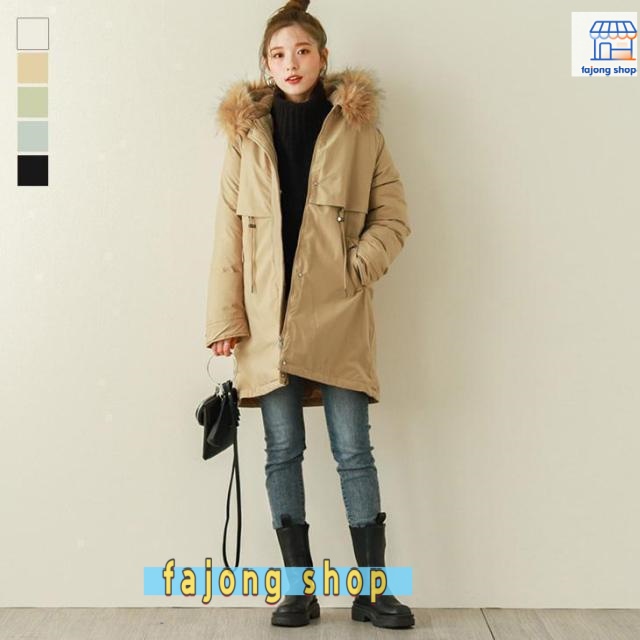 モッズコート コート アウター レディース 裏ボア あったか フード付き