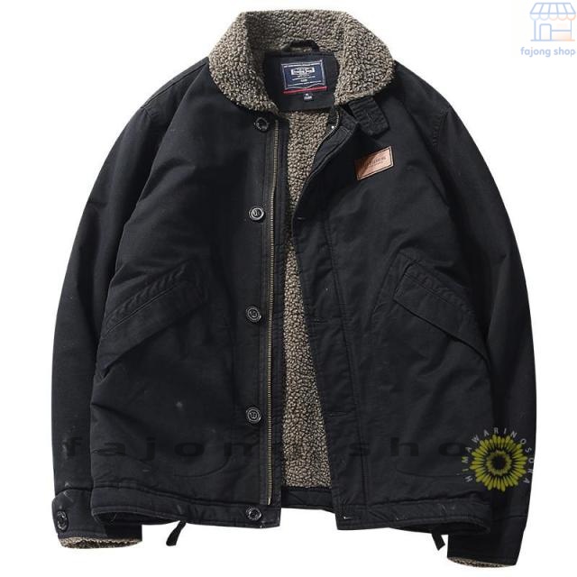 ミリタリージャケット N1 メンズ 40代 50代 防寒着 裏ボア ボアブルゾン 厚手 作業服 アウトドア あったか デッキジャケット