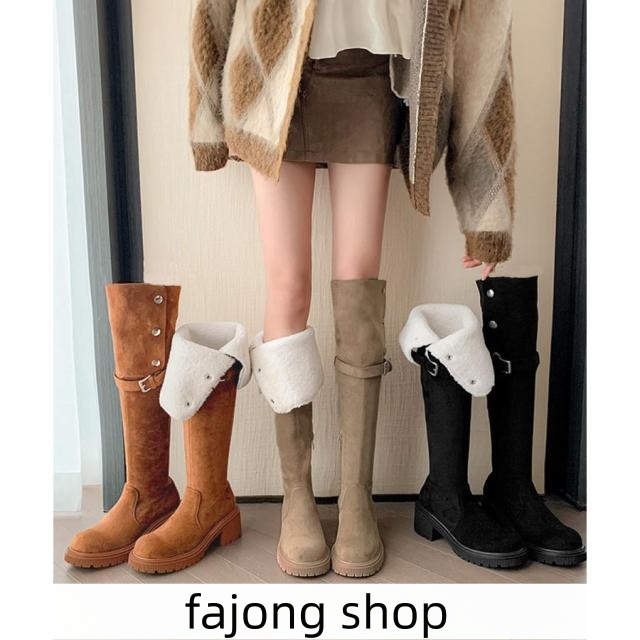 ニーハイブーツ ロングブーツ スエード調