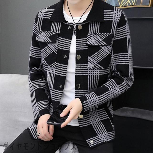 秋冬　ニットカーディガン　メンズ 　前開き 防寒 保温 カーディガン　セーター 男性用　ニット コート アウター 羽織り 通勤 ビジネス