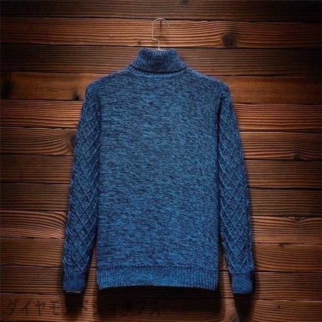 春秋冬　ニット セーター　メンズ カーディガン　セーター 男性　ニット コート アウター ハイネック 無地 ビジネス　カジュアル 通勤 保温防寒