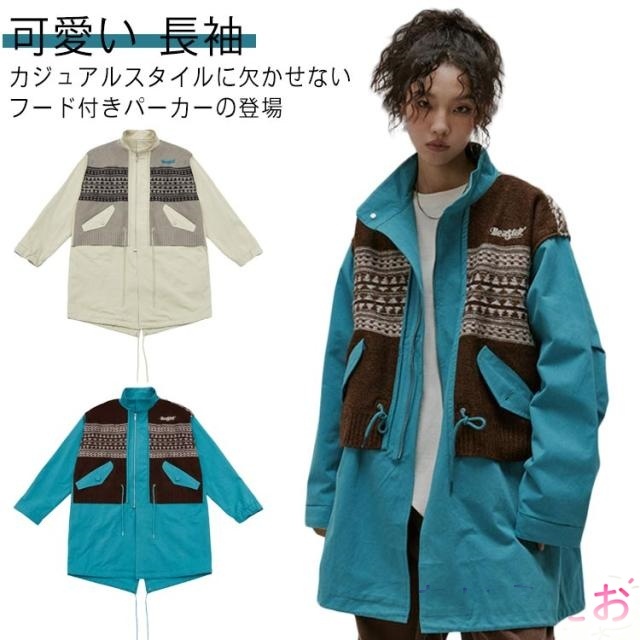 送料無料 トレンチコート レディース スプリングコート 切り替え トレンチ 春 ミドル丈コート ニット ハイネック 長袖 ジップアップ 前開き レディース 冬 お洒落 トップス 秋 きれいめ 可愛い トレンド ゆったり コート レトロ S M L