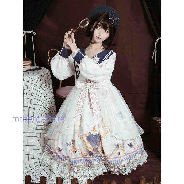 ロリータ ワンピース ゴスロリ Aライン 宮廷ドレス リボン レディース