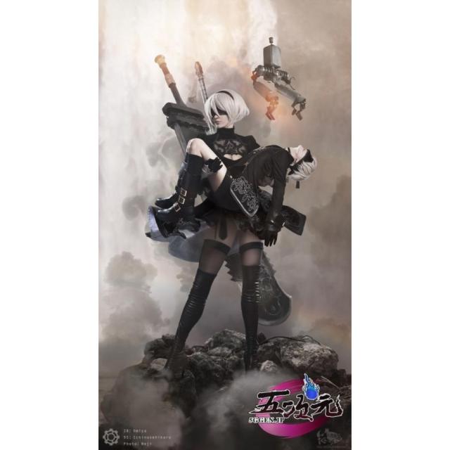 三分妄想　NieR Automata ニーア オートマタ　コスプレ　2B ヨルハ二号B型　衣装　※ウィッグ　追加可能