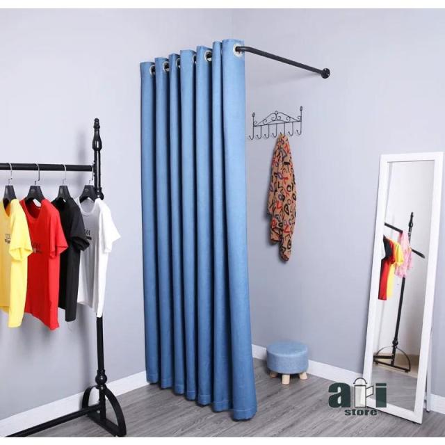 試着室カーテンレール 衣料品店更衣室 壁掛け式フィッティングテントルーム 簡易 L字型着陸シンプル試着室 DIY 仮仕切り カーテン ショッピングモール向け試着