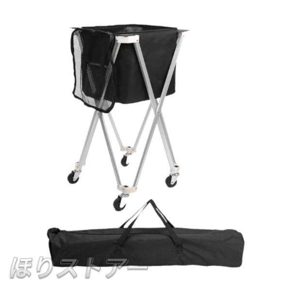 テニスボールカート、スポーツティーチングカート、大容量収納バッグ付きテニスボールホッパーコレクター、スポーツ、野球用