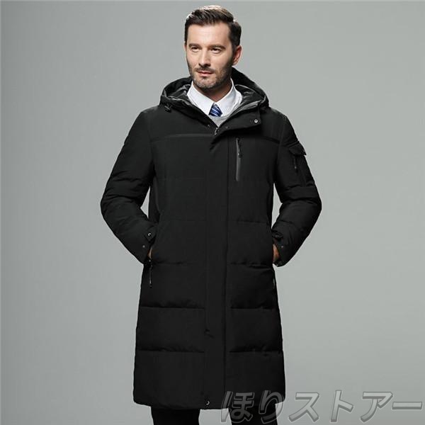 ダウンコート メンズ ロングコートフォーマル ブルゾン フード付き 撥水 防寒 軽量 冬 大きいサイズ 暖かい ジャケット ビジネス アウター 羽毛