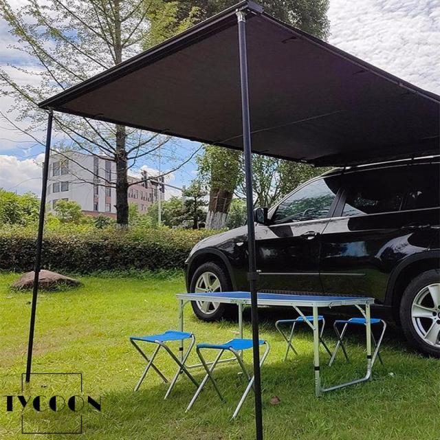 カーサイドタープ 車 タープ サイドオーニング カーサイドオーニング 高さ調節可能 アウトドアキャンプ旅行 サンシェード 防水