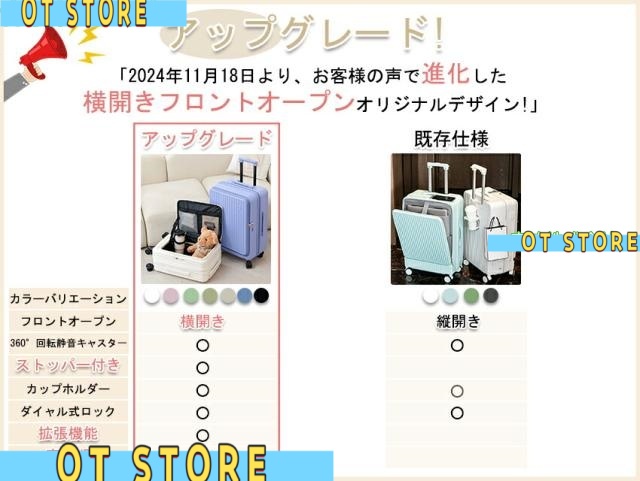 スーツケース 多機能 拡張機能付き 大容量 キャリーケース 機内持ち込み 20インチ キャリーケース スーツケース 片開き 24インチ フロントオープン フロントオープン