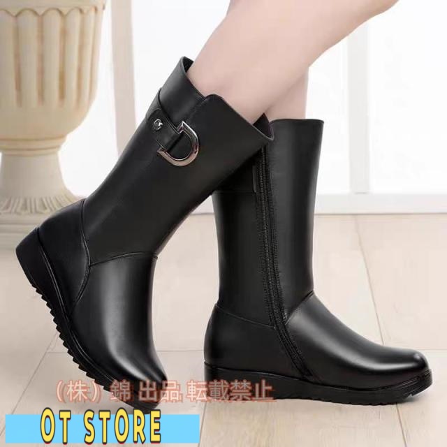 ムートンブーツレディース裏起毛ブーツボアミドルブーツシューズボアブーツフラット大きいサイズローヒール暖かい防寒滑り止め軽量疲れない