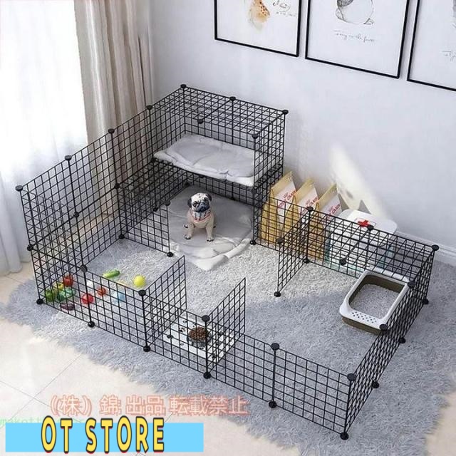DIYペットフェンス小動物ケージ犬フェンス猫ゲージキャットケージウサギフェンス移動便利非常に広いイベントスペースペットフェンス錦超小型犬、猫、