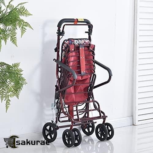 シルバーカート 座れる 軽量 おしゃれ 歩行車 老人用 ショッピングカート 大容量収納バッグ 歩行補助 介護用 折り畳み式 歩行器 手押し車老人 買い物かご 年寄り