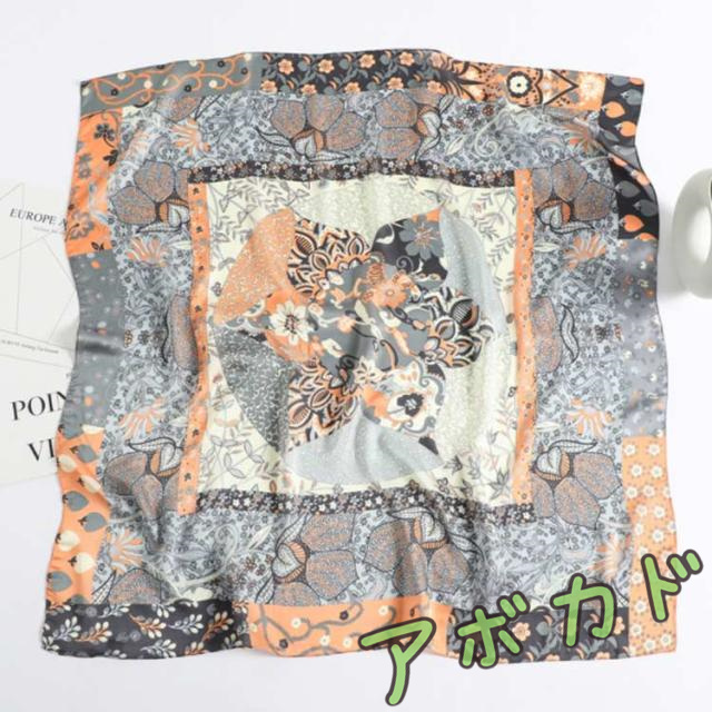 大判 正方形 スカーフ 90cm 総柄 花柄 柄 レディース ストール シルク