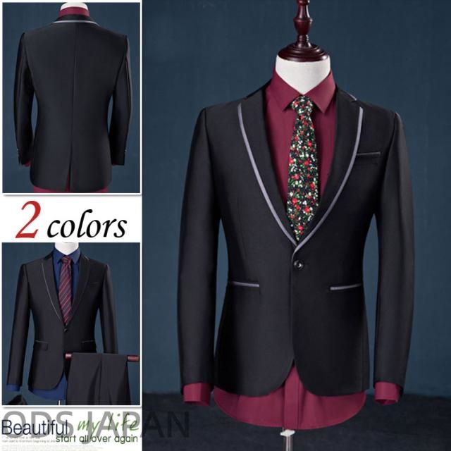 メンズ メンズセット スーツセットアップ 2点 スーツセットアップ パンツ＋ジャケットフォーマル 通勤 入学式 成人式 結婚式 発表会