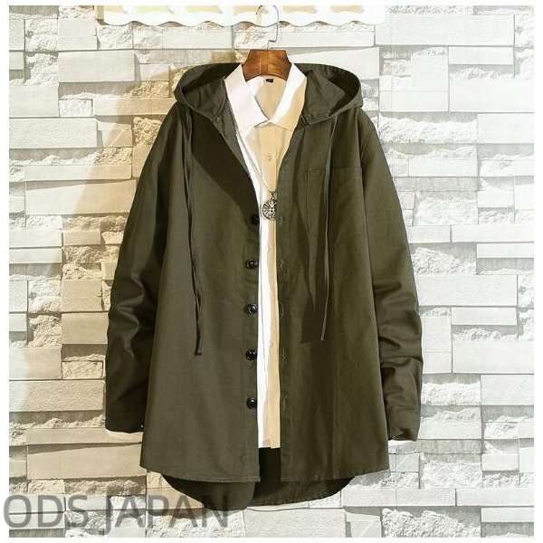 メンズ ミリタリージャケット  スプリング 春秋コート ミドル丈 ジャンパー 薄手 ゆったり パーカー フード付き  カジュアル アウター