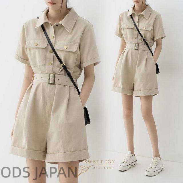 サロペット オーバーオール パンツ レディース 40代 春夏新作 ショット丈 ワイドパンツ ゆったり 半袖 サロペット オシャレボトムス 着痩せ カジュアル韓国風