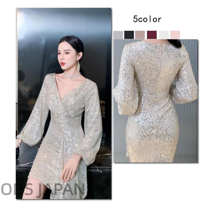 パーティードレス ミモレ丈 ウエディングドレス マーメイドドレス Vネック 二次会 衣装 舞台 披露宴 演奏会 発表会 ピアノ 20代 30代 40代 イベント用 上品