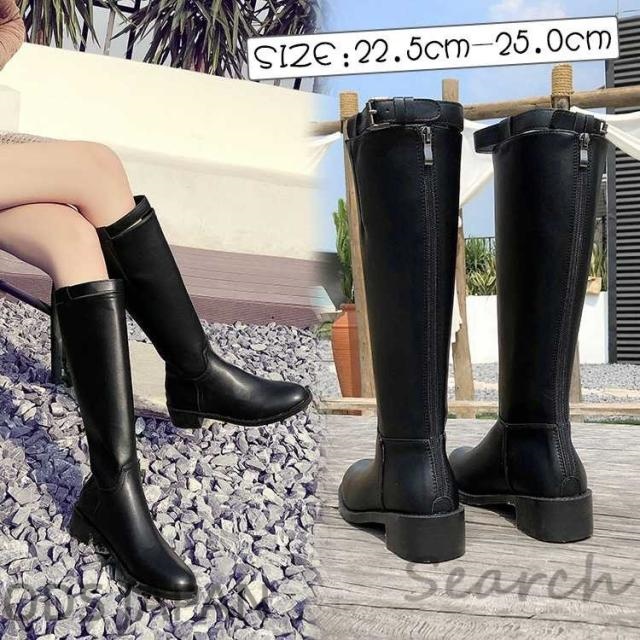 ロングブーツ レディース 美脚 ブーツ 靴 歩きやすい PU革靴 防寒 秋冬 お洒落 冬新作 無地 編み上げ