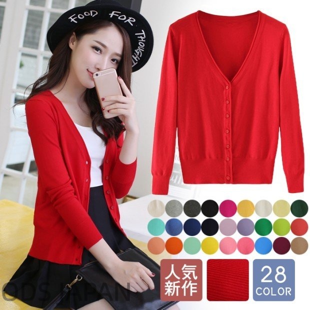 韓国ファッション カーディガン ショート丈 レディース アウター 秋冬 長袖 ニット トレンド おしゃれ キレイめ　薄手 透けない　レディース　大きいサイ