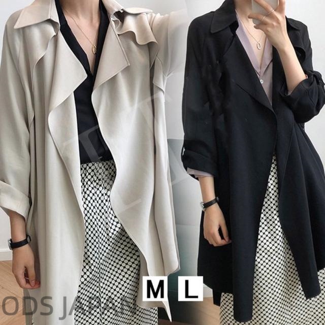 スプリングコート レディース コート チュニックコート 長袖 ジャケット ロングコート 無地 薄 シンプル カジュアル  着痩せ ゆったり 秋