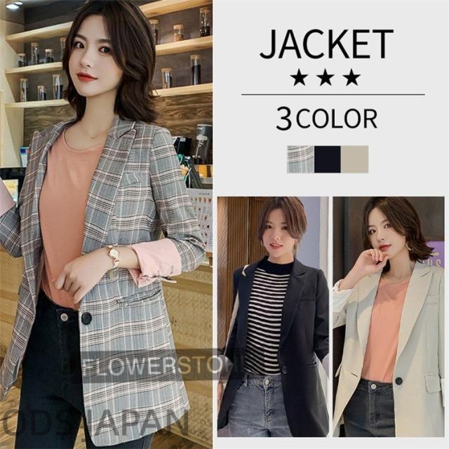 ジャケット レディース ブレザー 2019新作 テーラードジャケット 高級感 上品 エレガント 着やせ 無地 長袖 春秋 カジュアル アウター 通勤 OL フォーマル