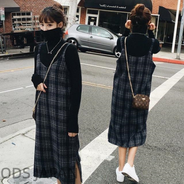 ワンピースセットアップ レディース 40代 秋冬 マキシワンピース チェック柄 上品 ラシャ ベストスカート丈セットアップ 長袖 ニットセーター 通勤 着痩せ