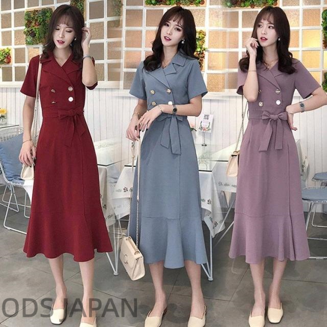 シャツワンピース レディース 春夏 マキシワンピース 40代 キレイめ 半袖ワンピース vネックドレス aラインスカート 結婚式ドレス 韓国風オシャレ 上品 着痩せ