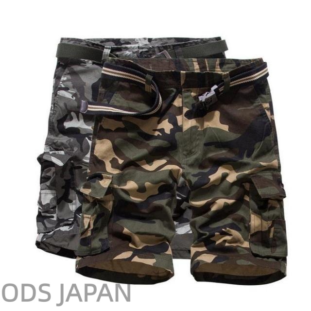 ショートパンツ ハーフパンツ メンズ カーゴパンツ 半パン ショーツ 短パン イージーパンツ 迷彩 ボトムス グレー