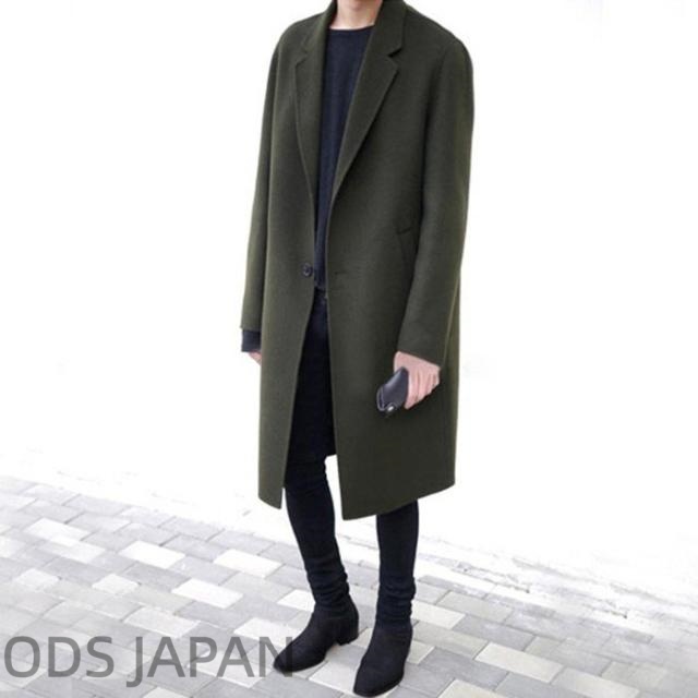 チェスターコート メンズ 大きいサイズ アウター 無地 トレンチコート メンズ ロング丈 通勤 2018秋冬新作