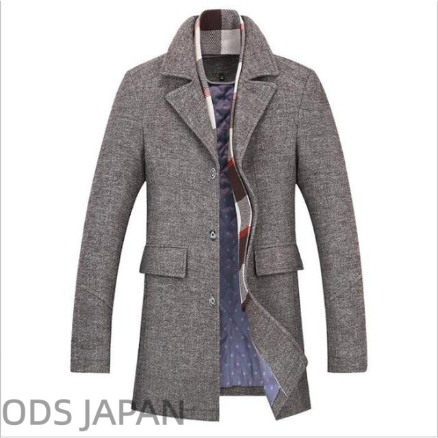 チェスターコート メンズ 大きいサイズ アウター 無地 トレンチコート メンズ ロング丈 通勤 2019秋冬新作