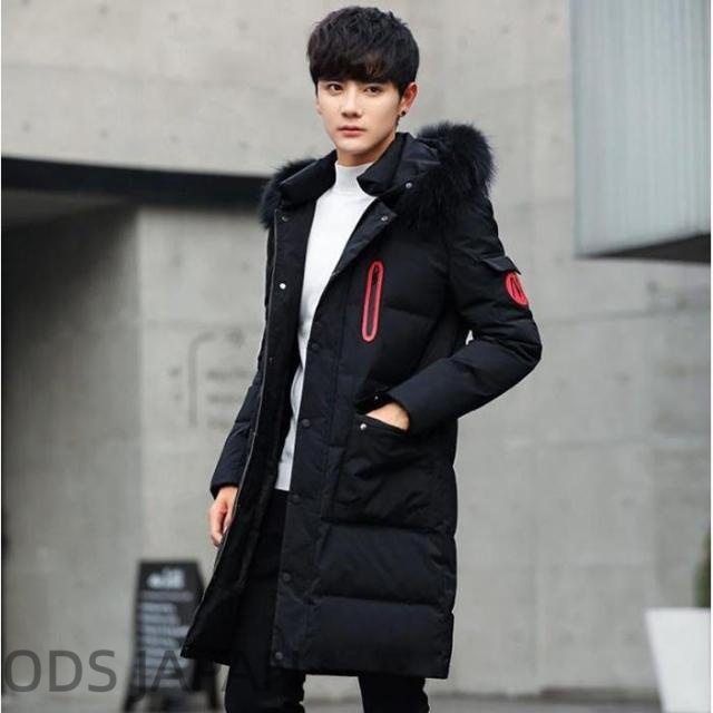 ダウンコート メンズ ロング丈 ダウンジャケット 無地 中綿ジャケット 大きいサイズ 防寒 防風 高品質 暖かい オフィス 通勤 2019秋冬新作