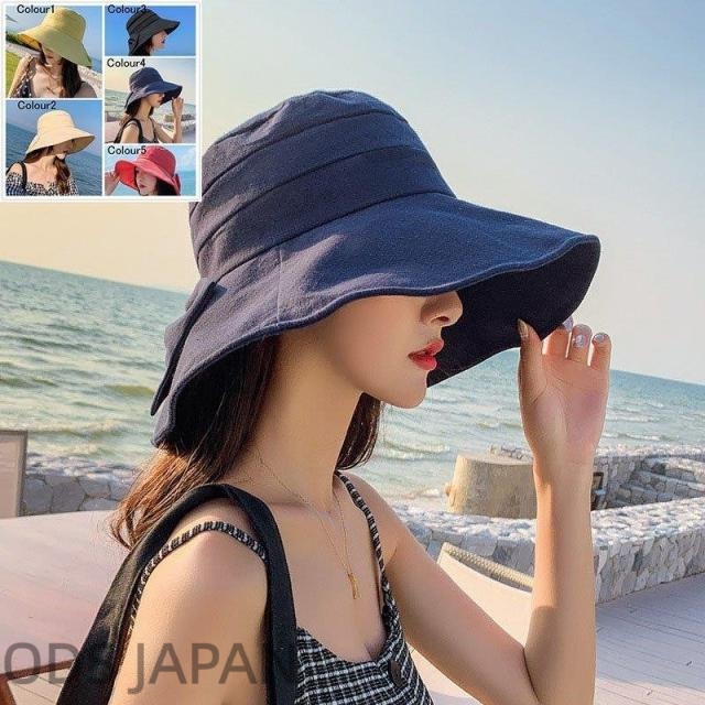 レディース つば広帽子 ファッションハット 小顔対策 紫外線対策 大きいサイズ 折りたたみ ビーチ 帽子 UVカット 大きいサイズ 携帯便利 軽い