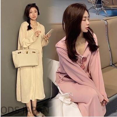 ワンピース 秋冬 パーカーワンピース 長袖 ロング丈 フード付き おしゃれ 着心地 体型カバー シンプル キレイめ ゆったり 韓国風 20代 30代 40代 50代