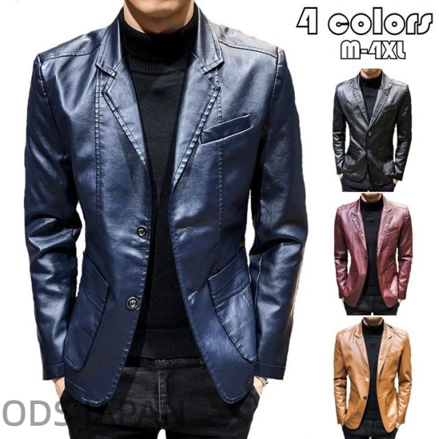 レザージャケット 春秋冬 ライダースジャケット メンズ バイクジャケット ジャケット アウター 合革 PUレザー 革ジャン 革ジャケット 大きい　レザーコート 人気
